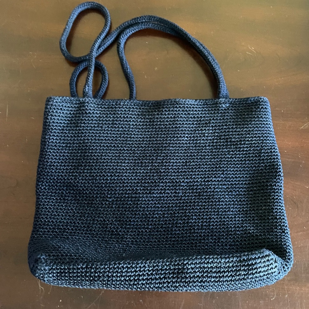 The Sak Navy Vintage Blue Crochet Women’s Double Hand… - Gem